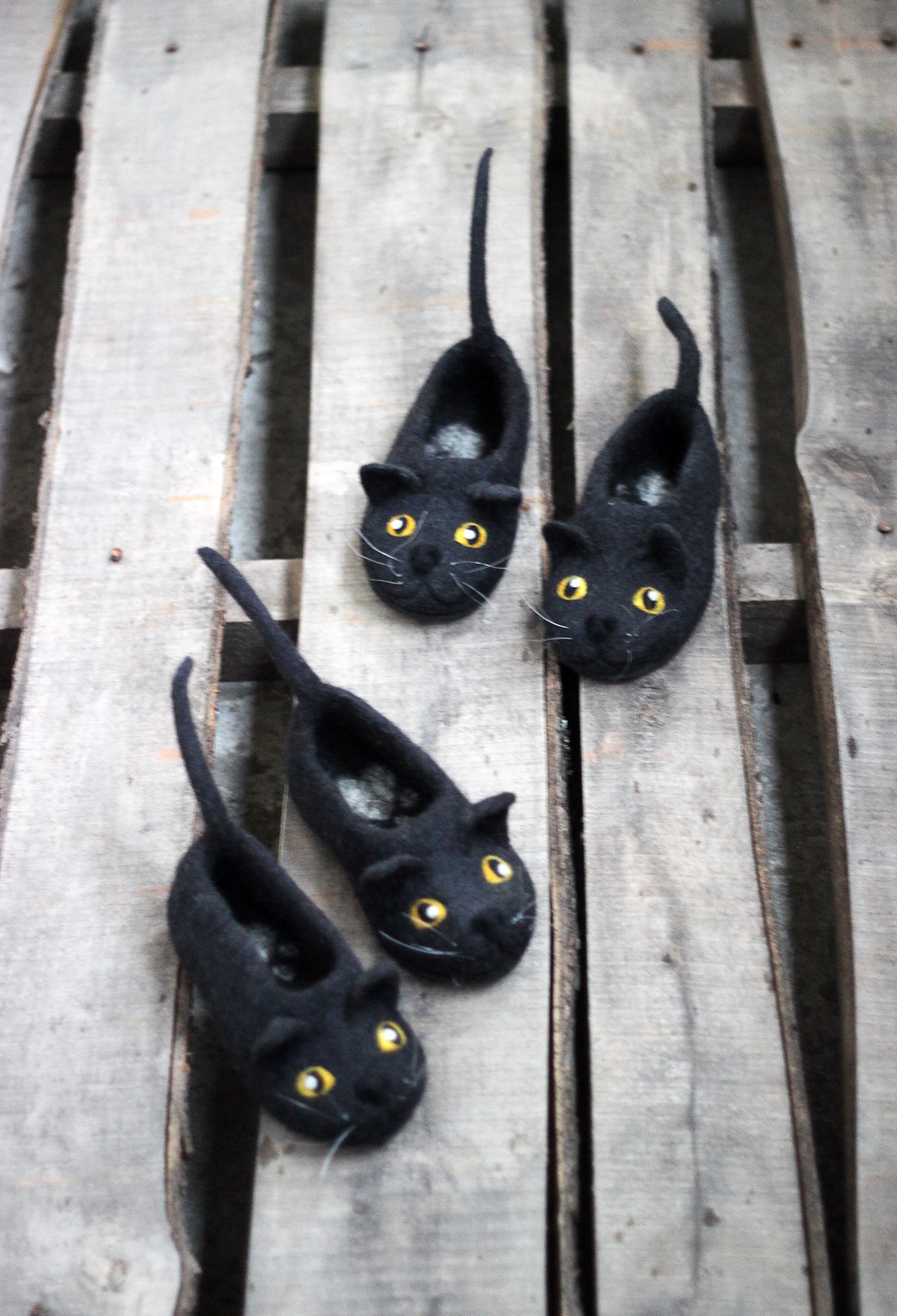 Black Kitten Slippers Bombay Kitty Cats Personalized | Etsy