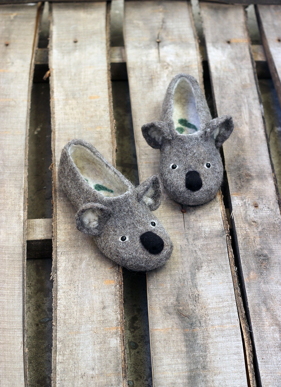 Koala Bear Slippers Australian Animals Handmade Eco Wool | Etsy