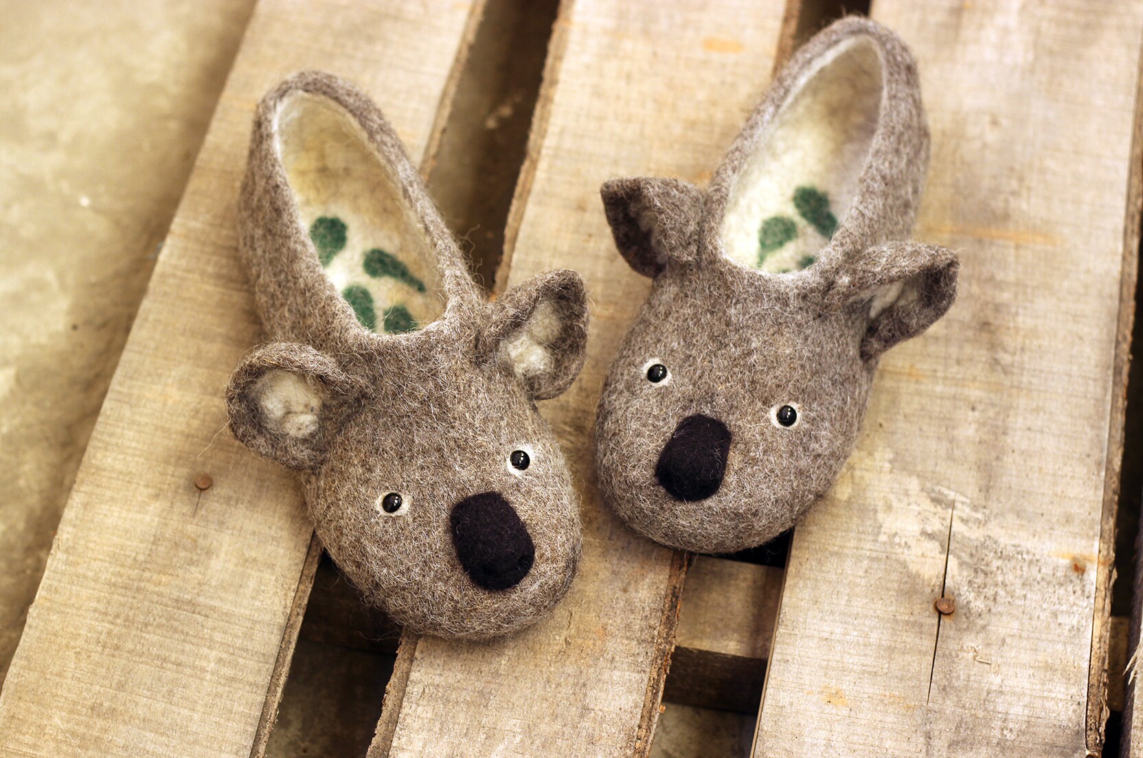 Koala Bear Slippers Australian Animals Handmade Eco Wool | Etsy