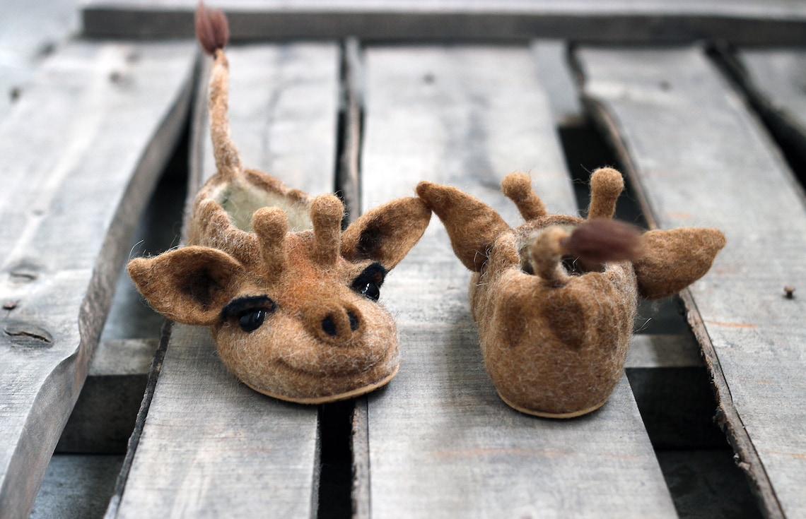 Woman Giraffe Slippers African Animals Custom Slippers | Etsy