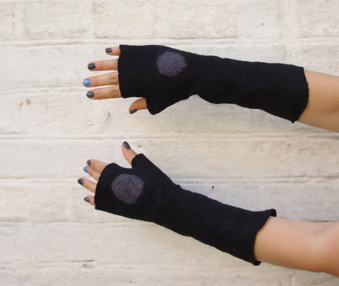 Two-sided Felted Mittens. Natural Wool Felted Womens Mittens. - Etsy