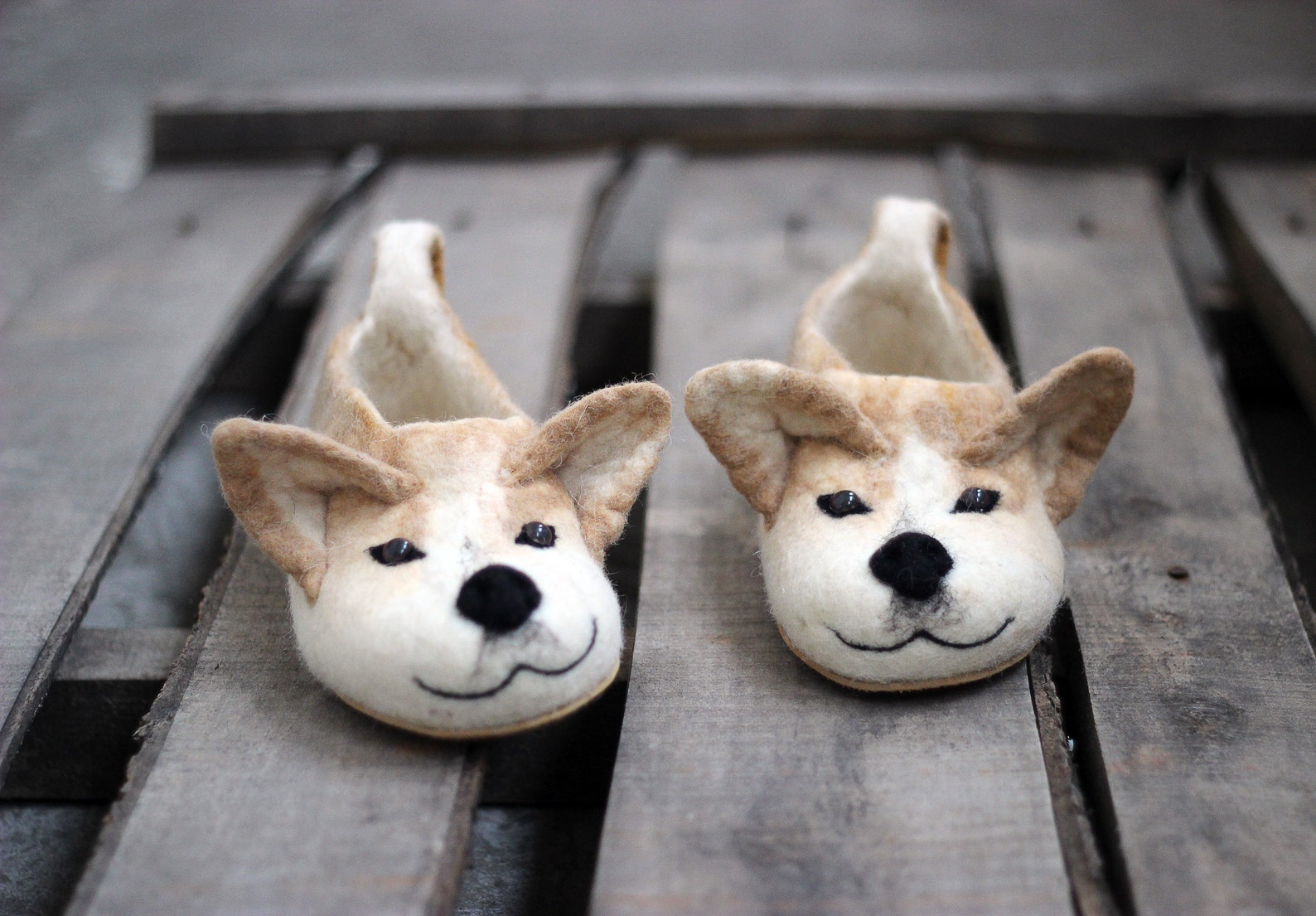 Dog Welsh Corgi slippers handmade wool shoes toy corgi | Etsy