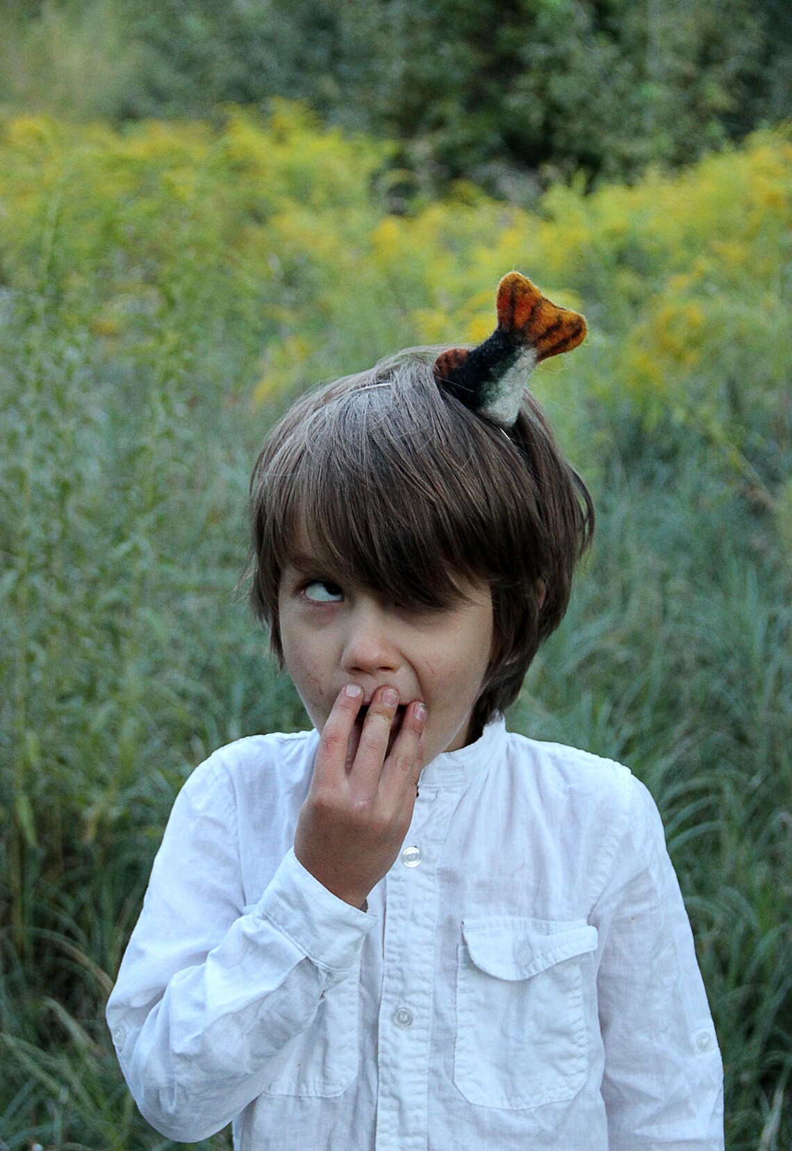 Fish in Head Hair Hoop Custom Fishtail Wool Felted | Etsy