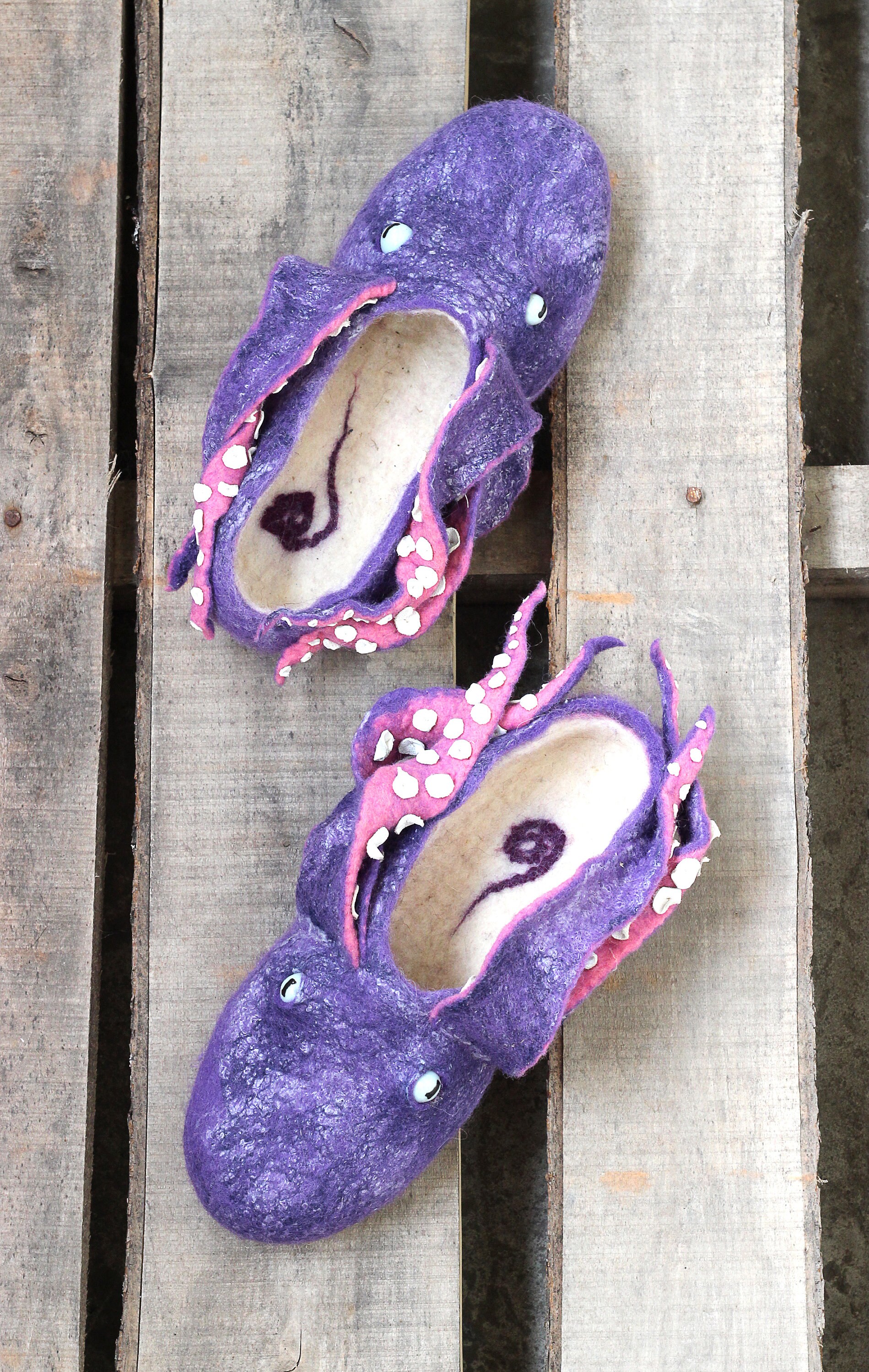 Octopus Slippers Handmade Custom Wool Felted Shoes - Etsy