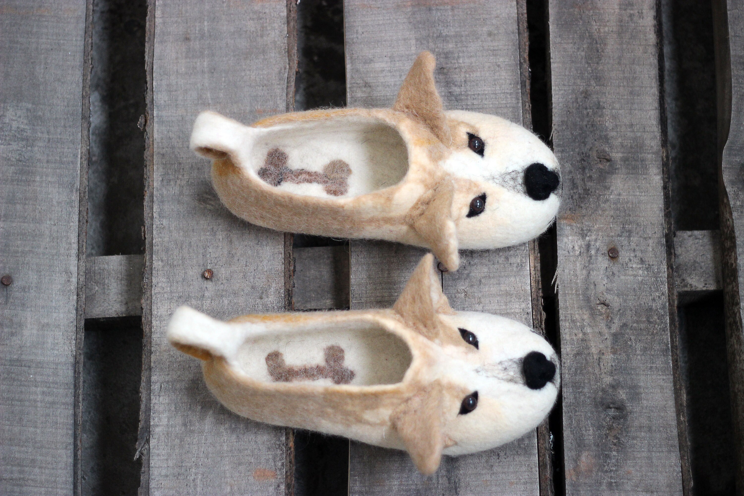 Dog Welsh Corgi slippers handmade wool shoes toy corgi | Etsy