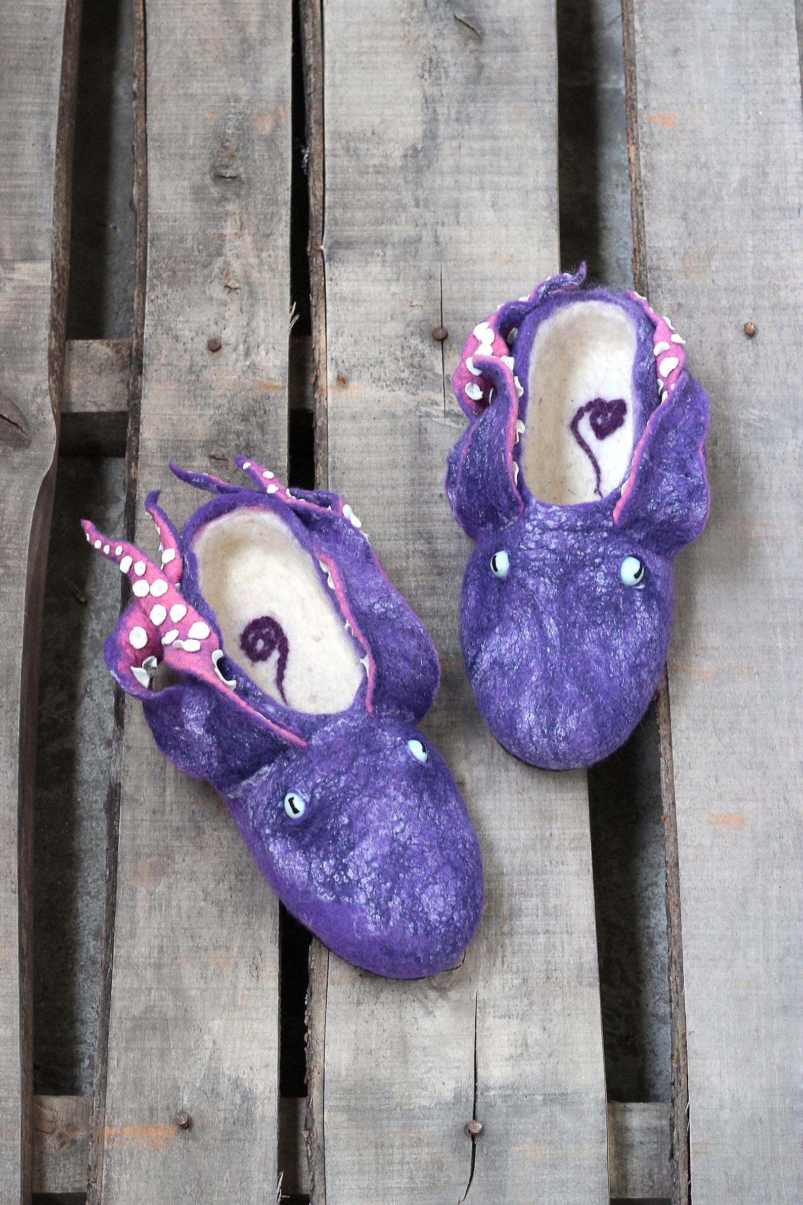 Octopus Slippers Handmade Custom Wool Felted Shoes | Etsy