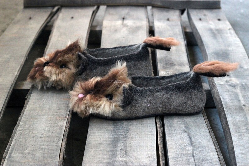 York Terrier Felted Custom Dog Slippers - Etsy