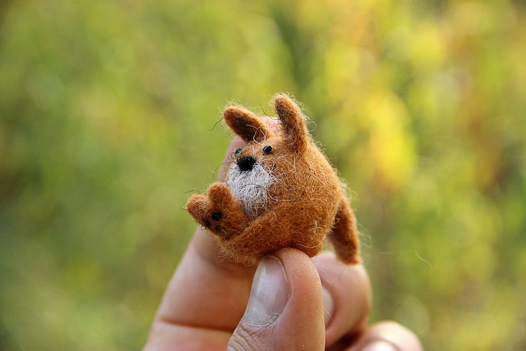 Miniature Kangaroo With Baby in He Pouch, Wool Felted Dollhouse Animal ...