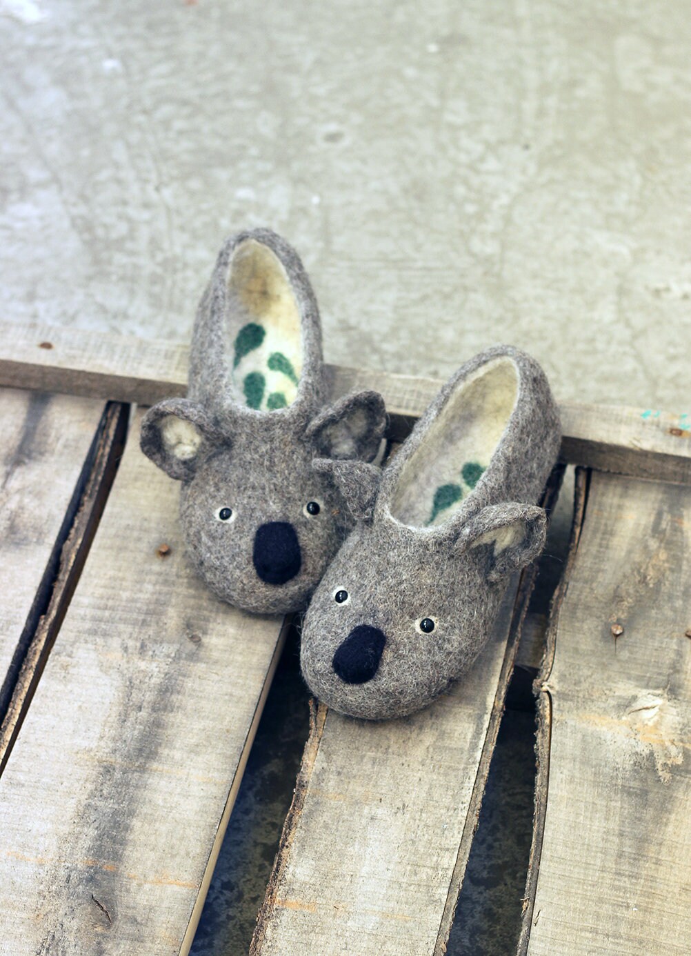 Koala Bear Slippers Australian Animals Handmade Eco Wool | Etsy