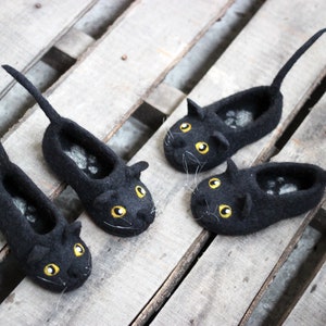 Black Kitten Slippers, Bombay Kitty, Cats Personalized Slippers by ...