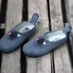 Wild Pigeon Handade Wool Felted Slippers - Etsy