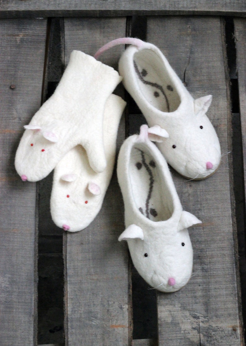 Rat Wool Felted Slippers Mice Custom Mouse Warm Clogs - Etsy Singapore
