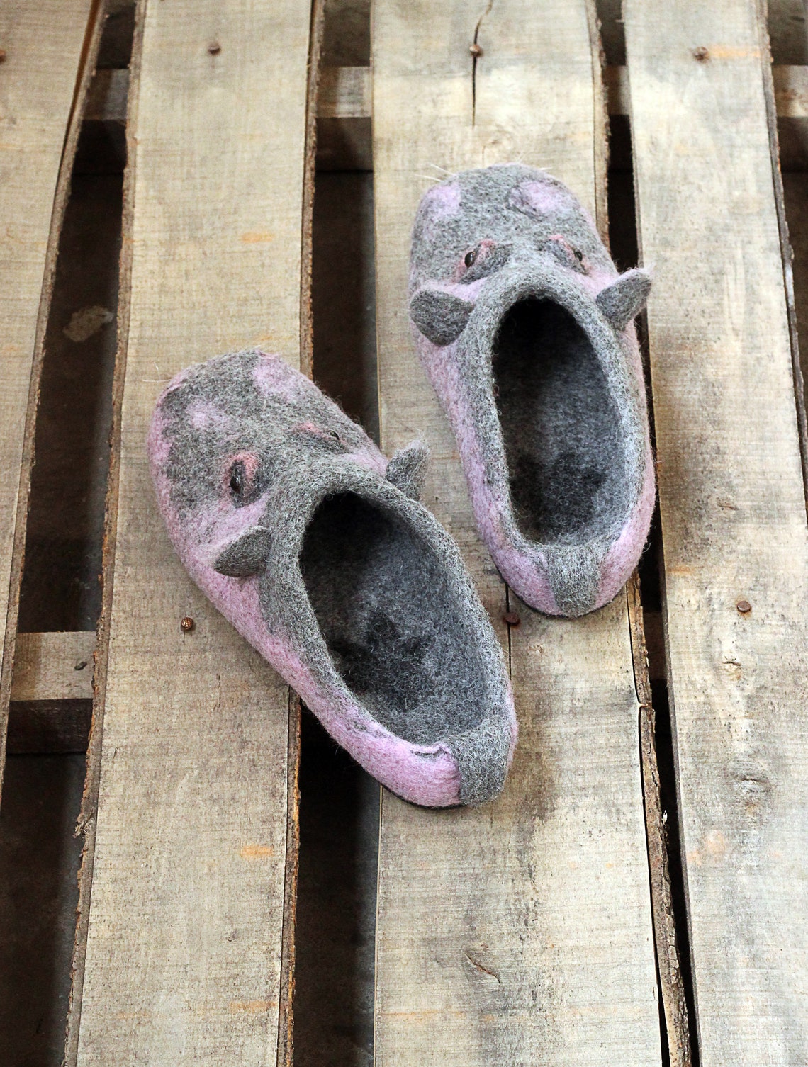 Hippopotamus Exclusive Felted Slippers Hippo Eco Shoes - Etsy