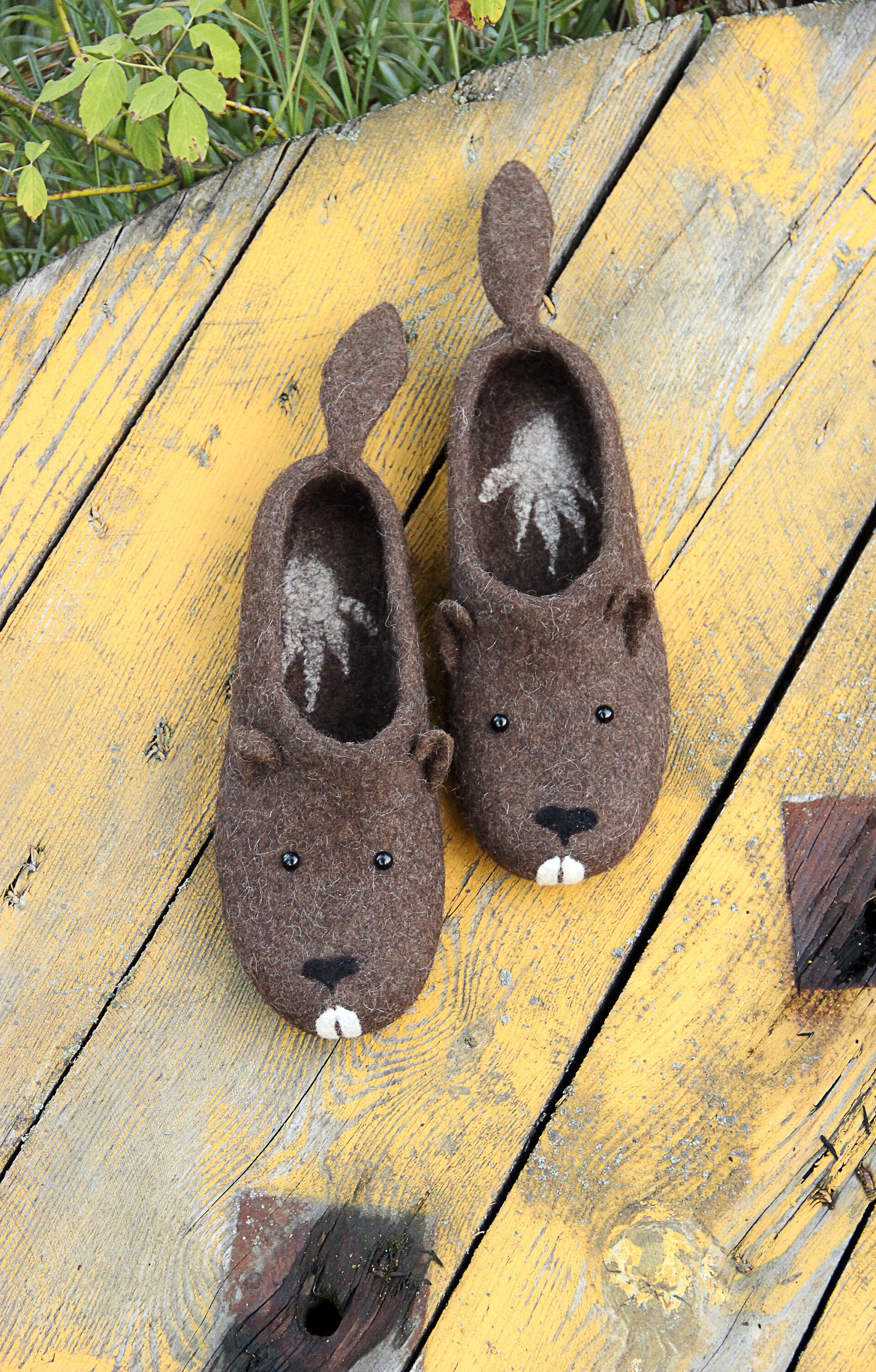 Beavers Handmade Wool Felted Slippers - Etsy
