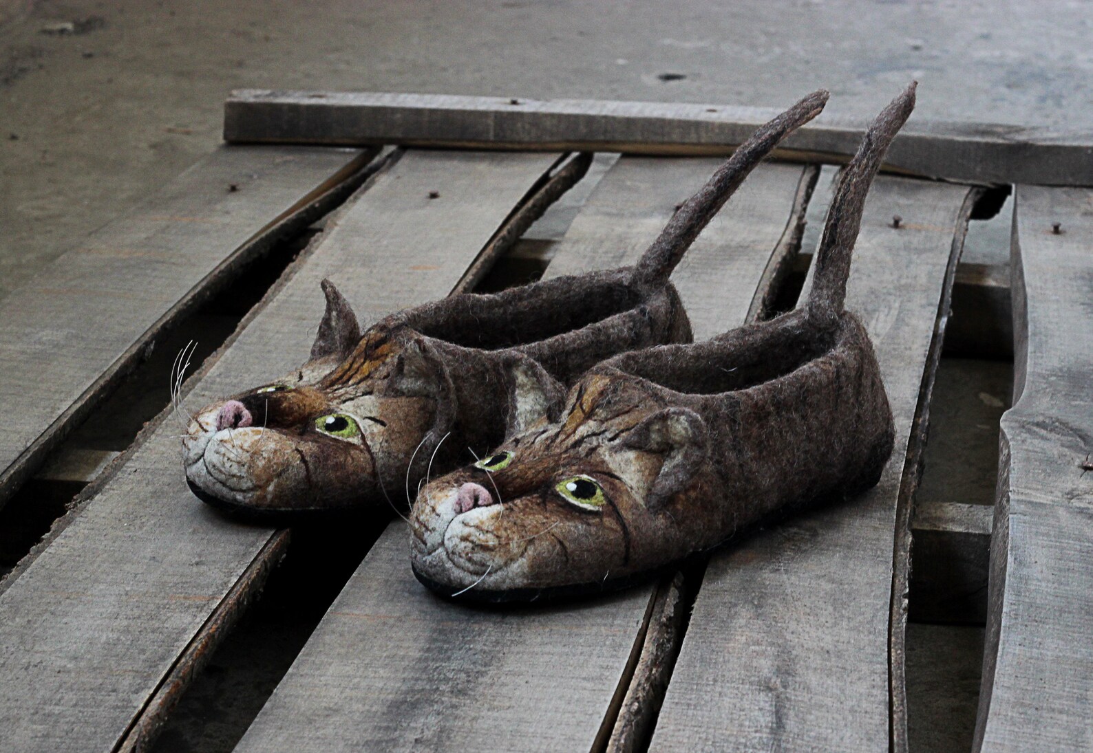 Photo-realistic tabby cat slippers mackerel stripped wild | Etsy