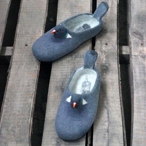 Wild Pigeon Handade Wool Felted Slippers - Etsy