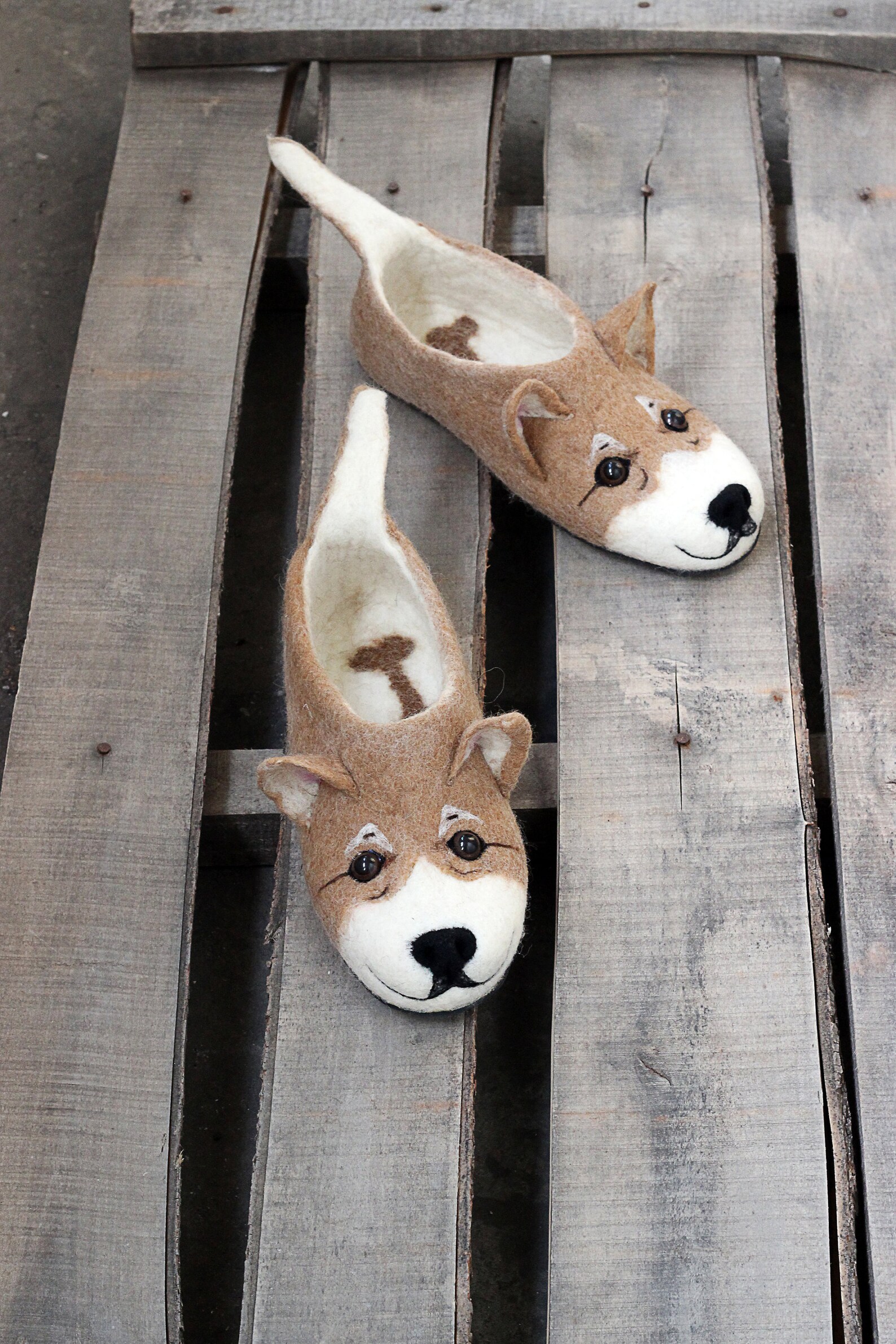 Premium Welsh Corgi Dog Slippers Handmade Wool Shoes Toy - Etsy