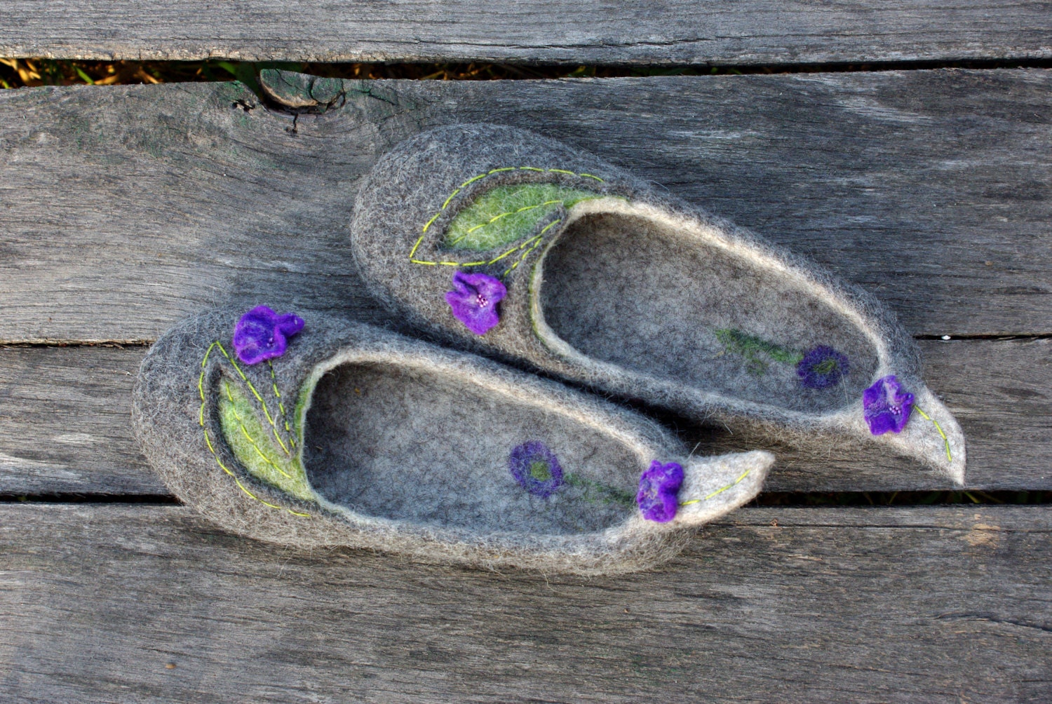 Hand Felted Personalized Wool Slippers for Woman. Wool Shoes | Etsy