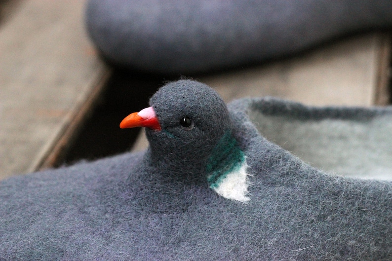 Wild Pigeon Handade Wool Felted Slippers - Etsy