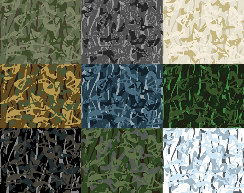 Instant Download 43 Vector Camouflage Patterns Realistic - Etsy