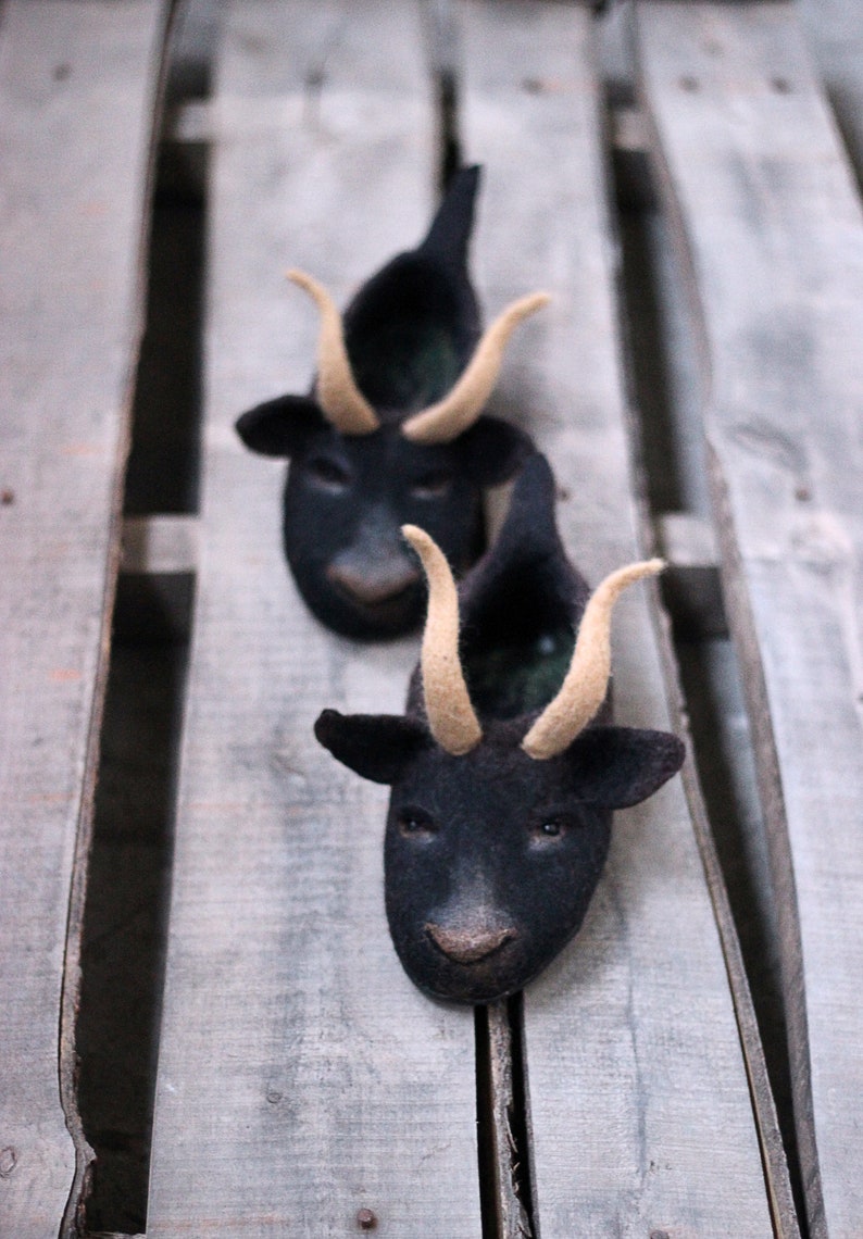Black Goat Premium Slippers Farm Animals Custom Handmade - Etsy
