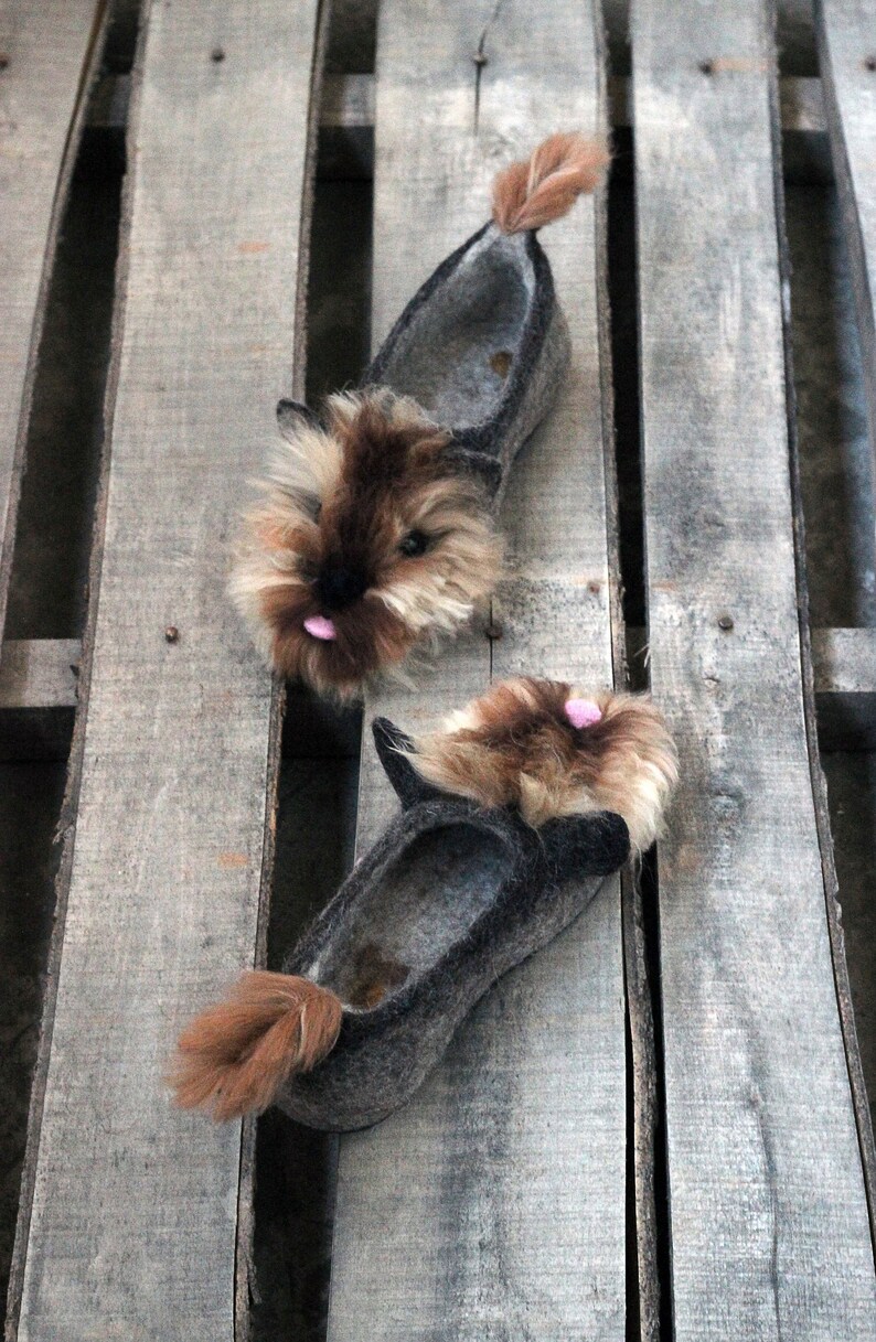 York Terrier Felted Custom Dog Slippers - Etsy