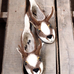 Wild Goat Premium Custom Slippers, Farm Animals, Handmade Felt Wool ...