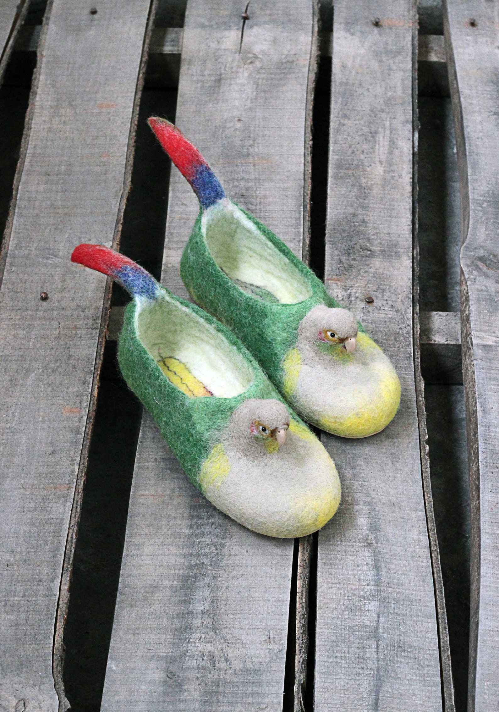 Conure Bird Custom Slippers Eco Wool Flat Shoes Natural | Etsy