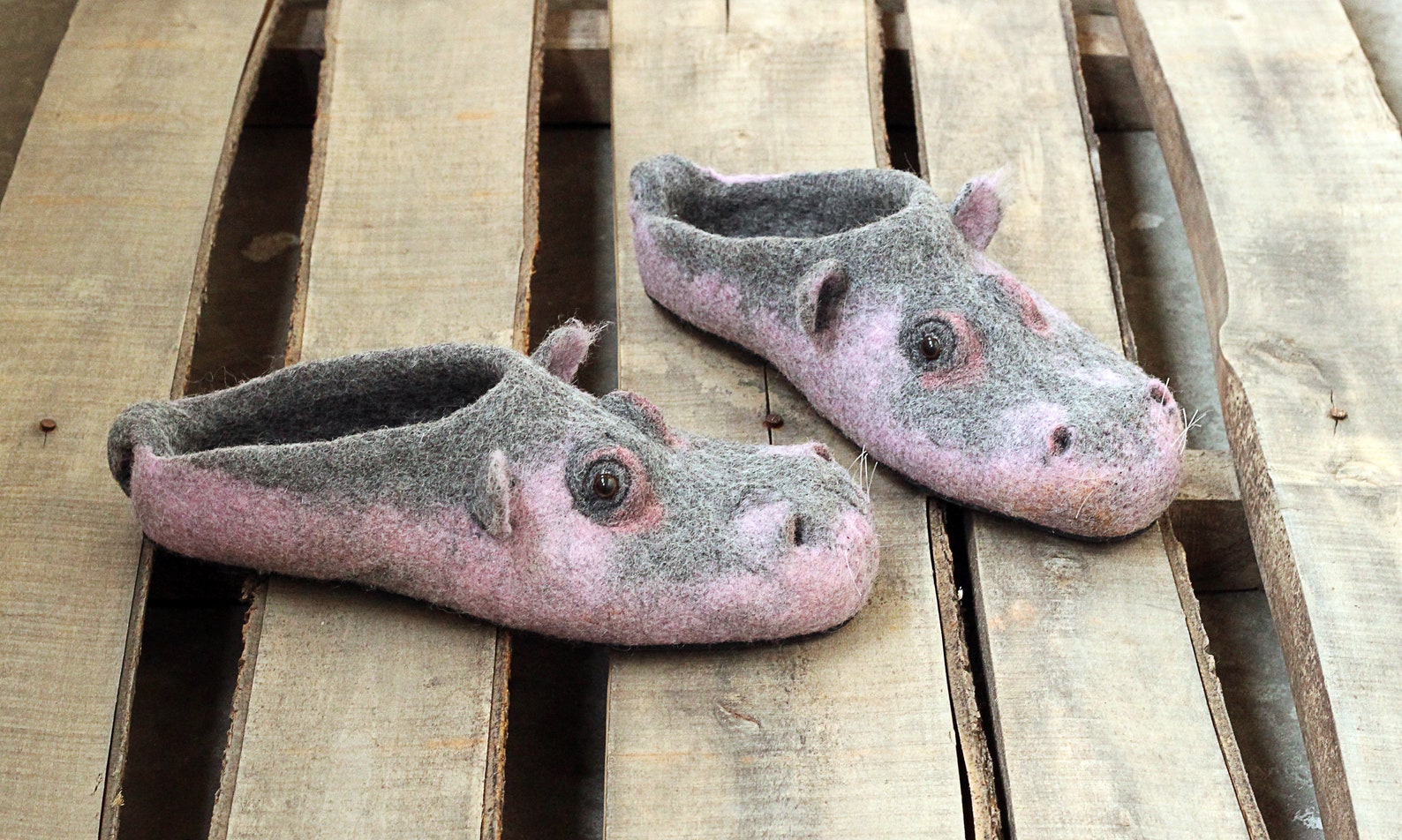Hippopotamus Exclusive Felted Slippers Hippo Eco Shoes - Etsy
