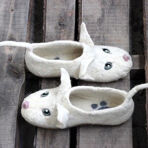 Devon Rex Cat Felted Slippers, Women Clogs, Curly Cats, Cornish Rex ...