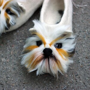 Premium Yellow York Terrier Custom Dog Slippers, Felted Yorkshire ...