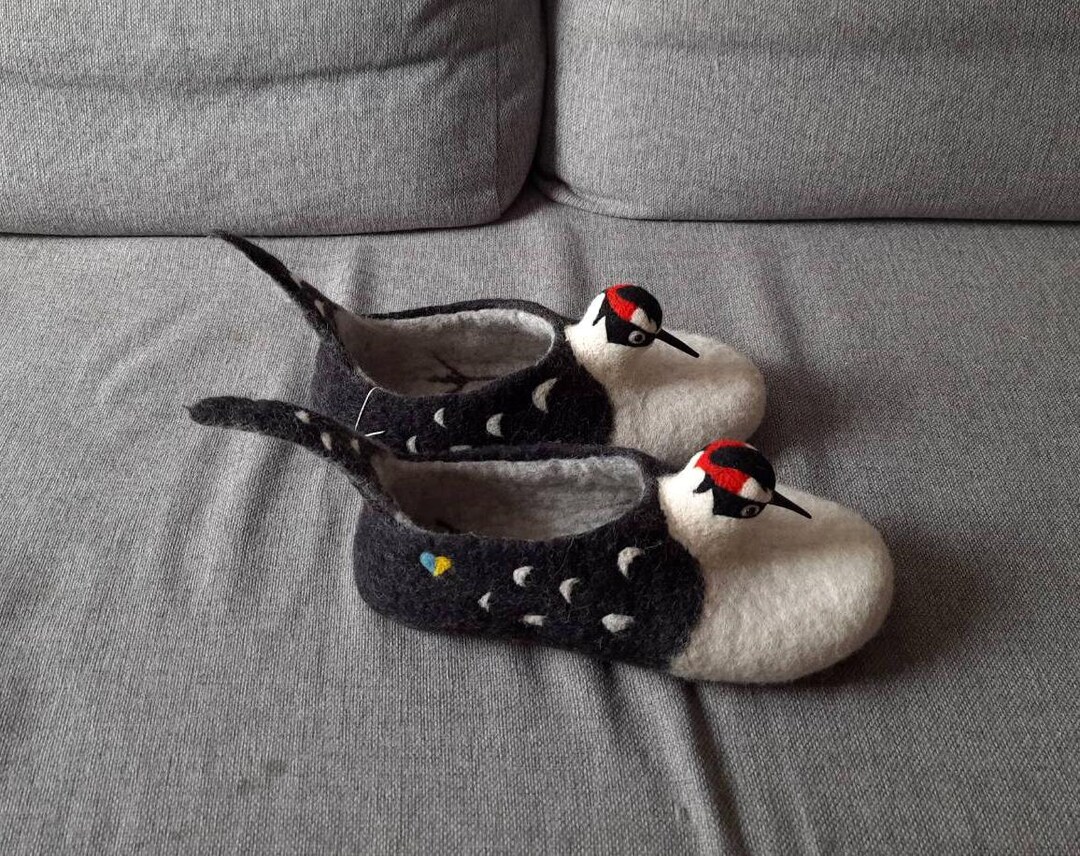 Woodpecker Bird Wool Felted Slippers - Etsy