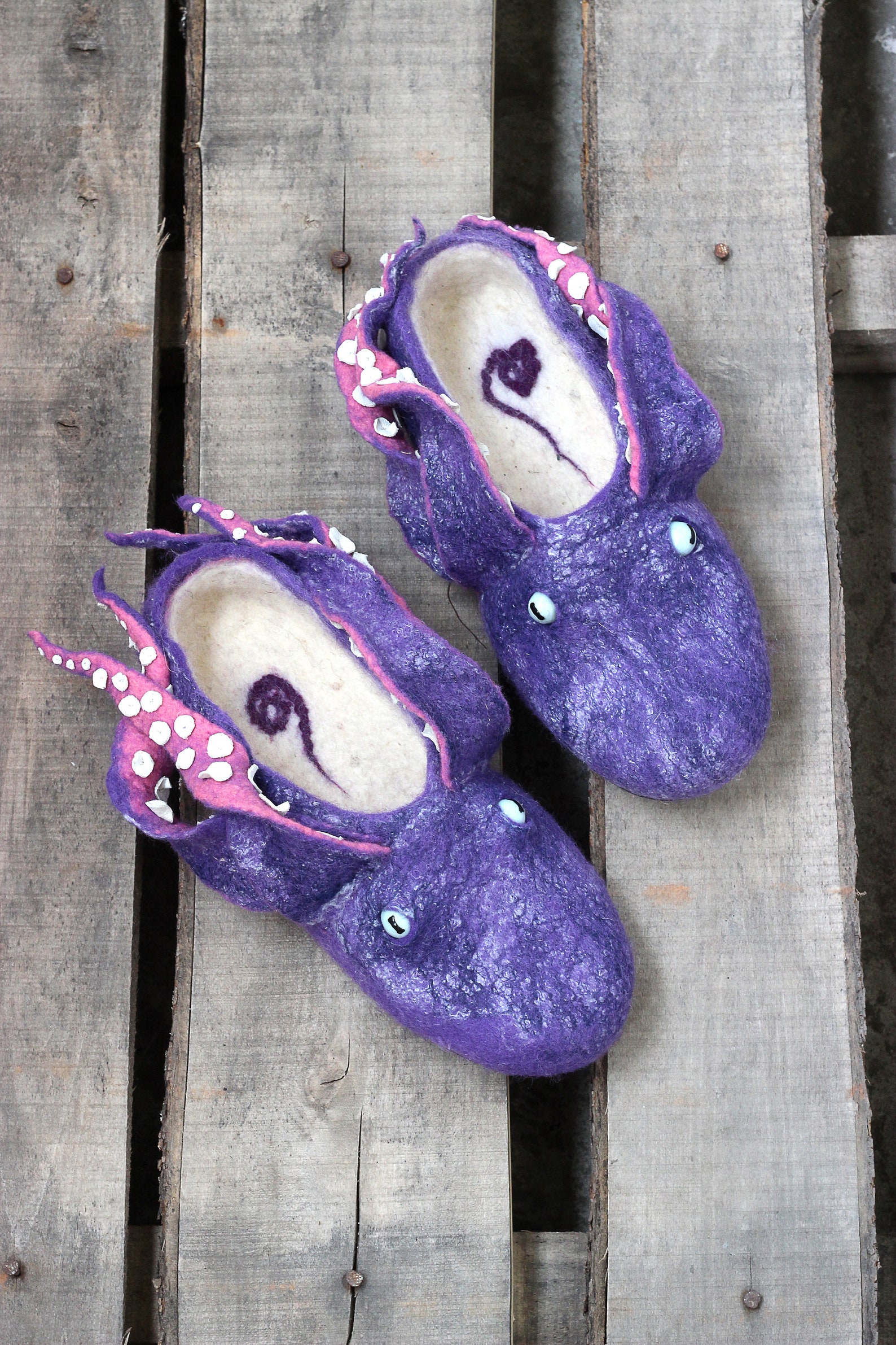 Octopus Slippers Handmade Custom Wool Felted Shoes | Etsy