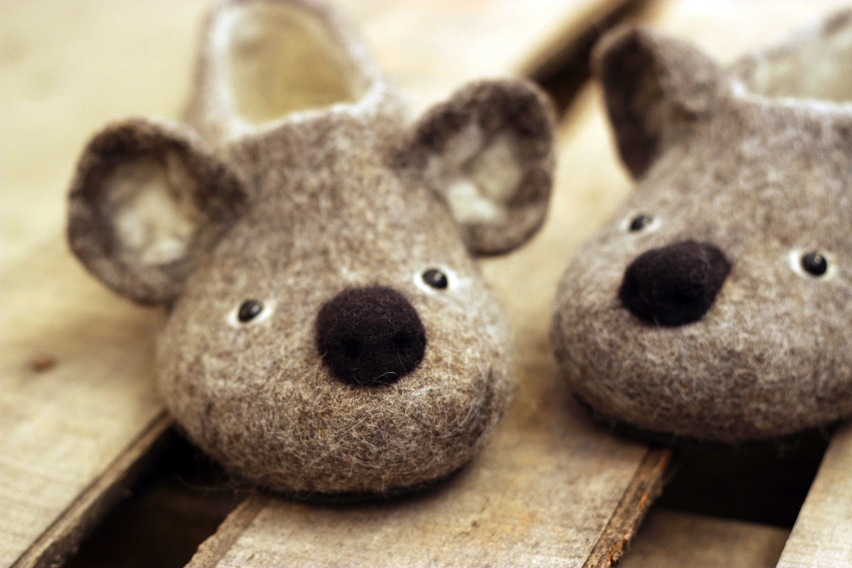 Koala Bear Slippers Australian Animals Handmade Eco Wool | Etsy