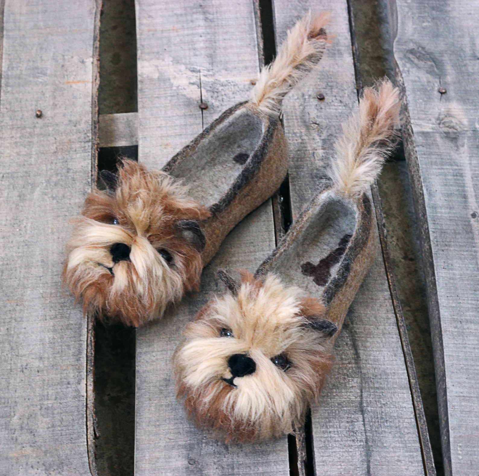 Premium York Terrier Custom Dog Slippers Felted Yorkshire - Etsy