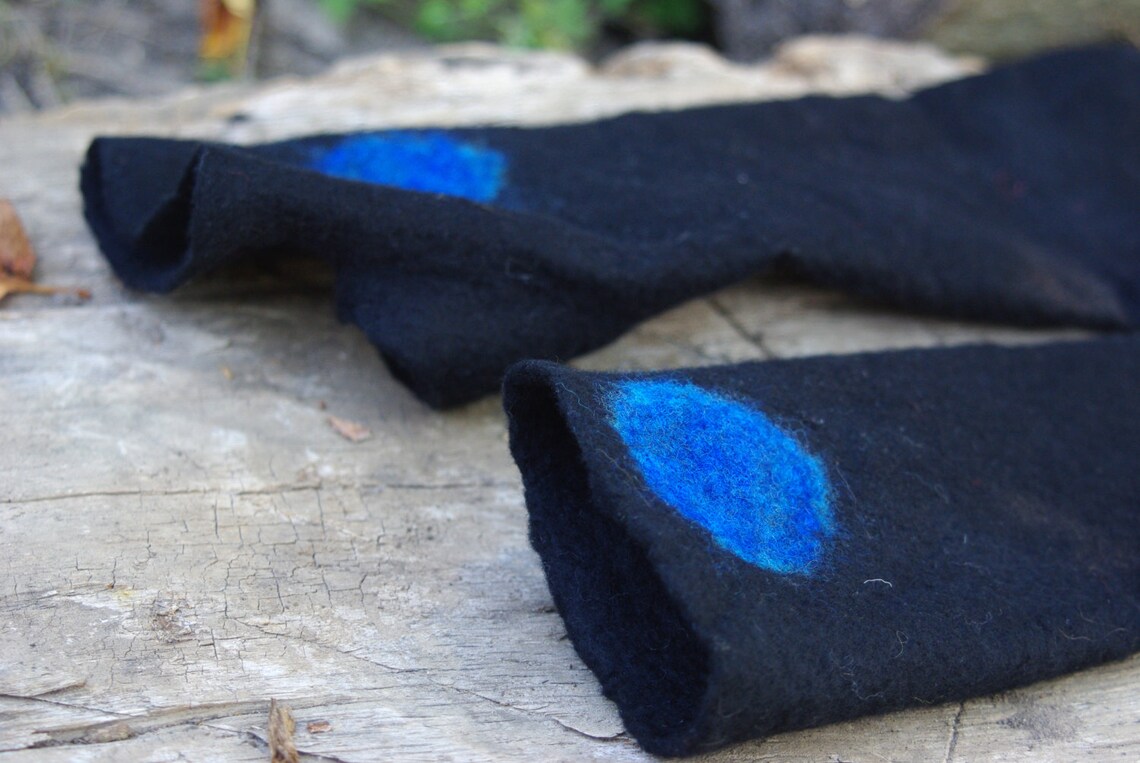 Two-sided Felted Mittens. Natural Wool Felted Womens Mittens. - Etsy