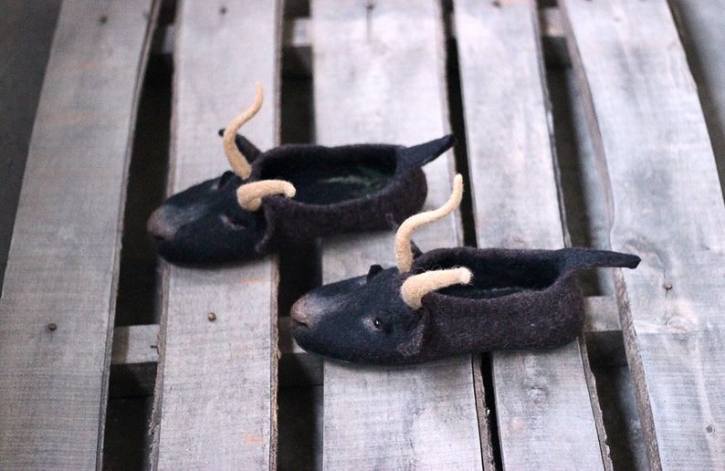 Black Goat Premium Slippers Farm Animals Custom Handmade - Etsy