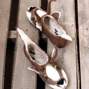 Wild Goat Premium Custom Slippers, Farm Animals, Handmade Felt Wool ...