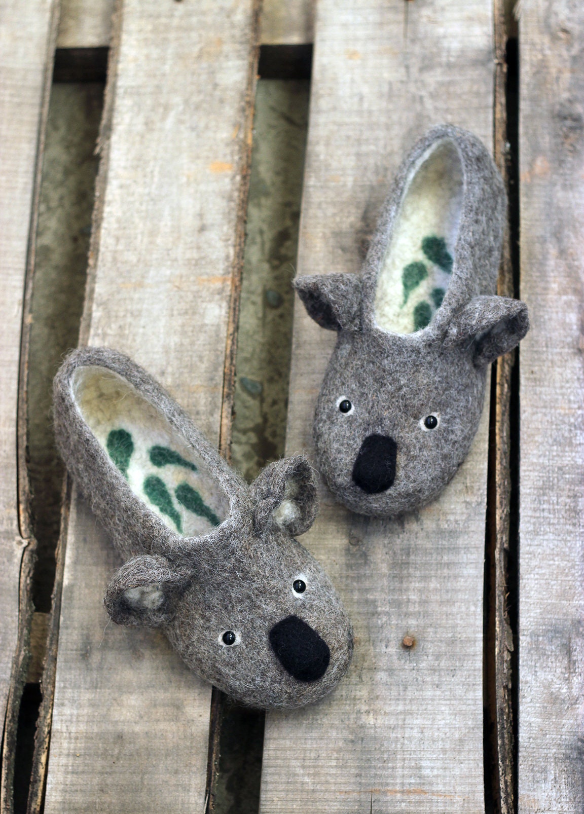 Koala Bear Slippers Australian Animals Handmade Eco Wool | Etsy