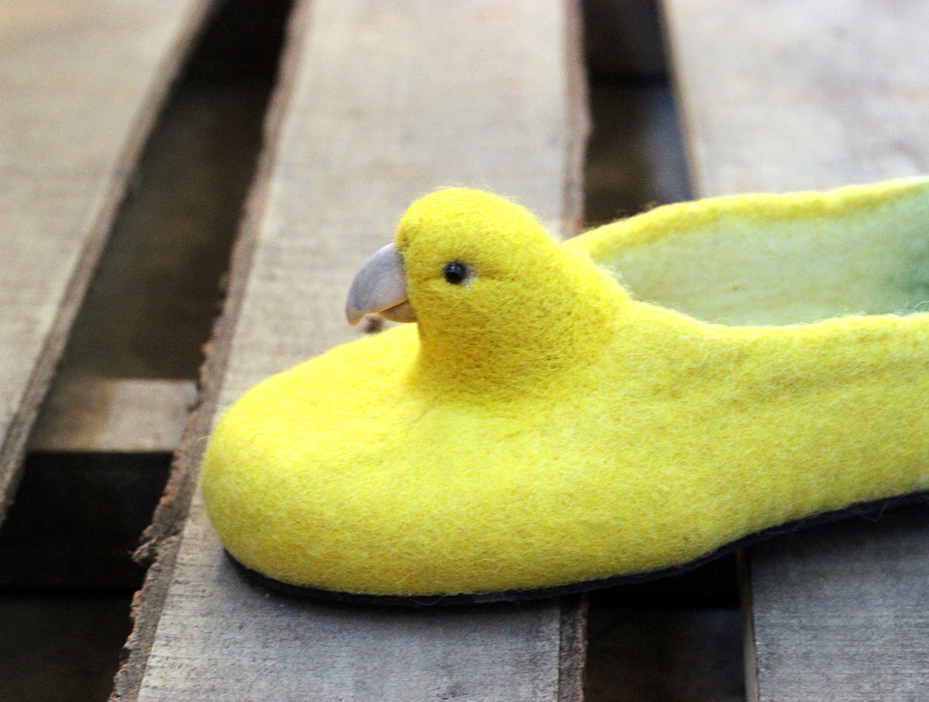 Custom parrot slippers cockatoo eco wool flat shoes natural - Etsy Polska