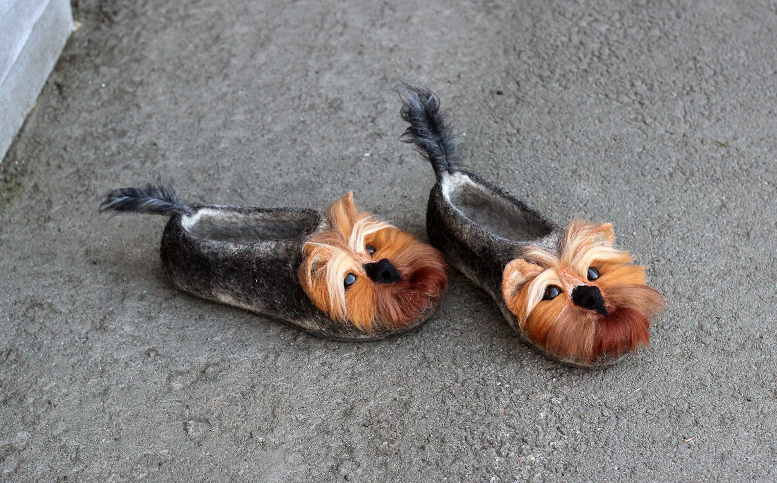 York Terrier Dog Wool Felted Slippers - Etsy