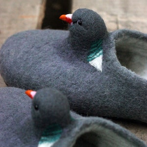 Wild Pigeon Handade Wool Felted Slippers - Etsy