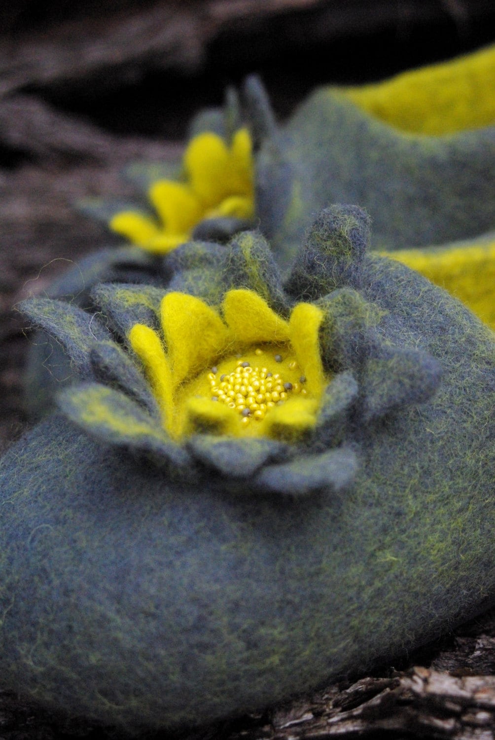 Felted women's slippers wool shoes felt flat | Etsy