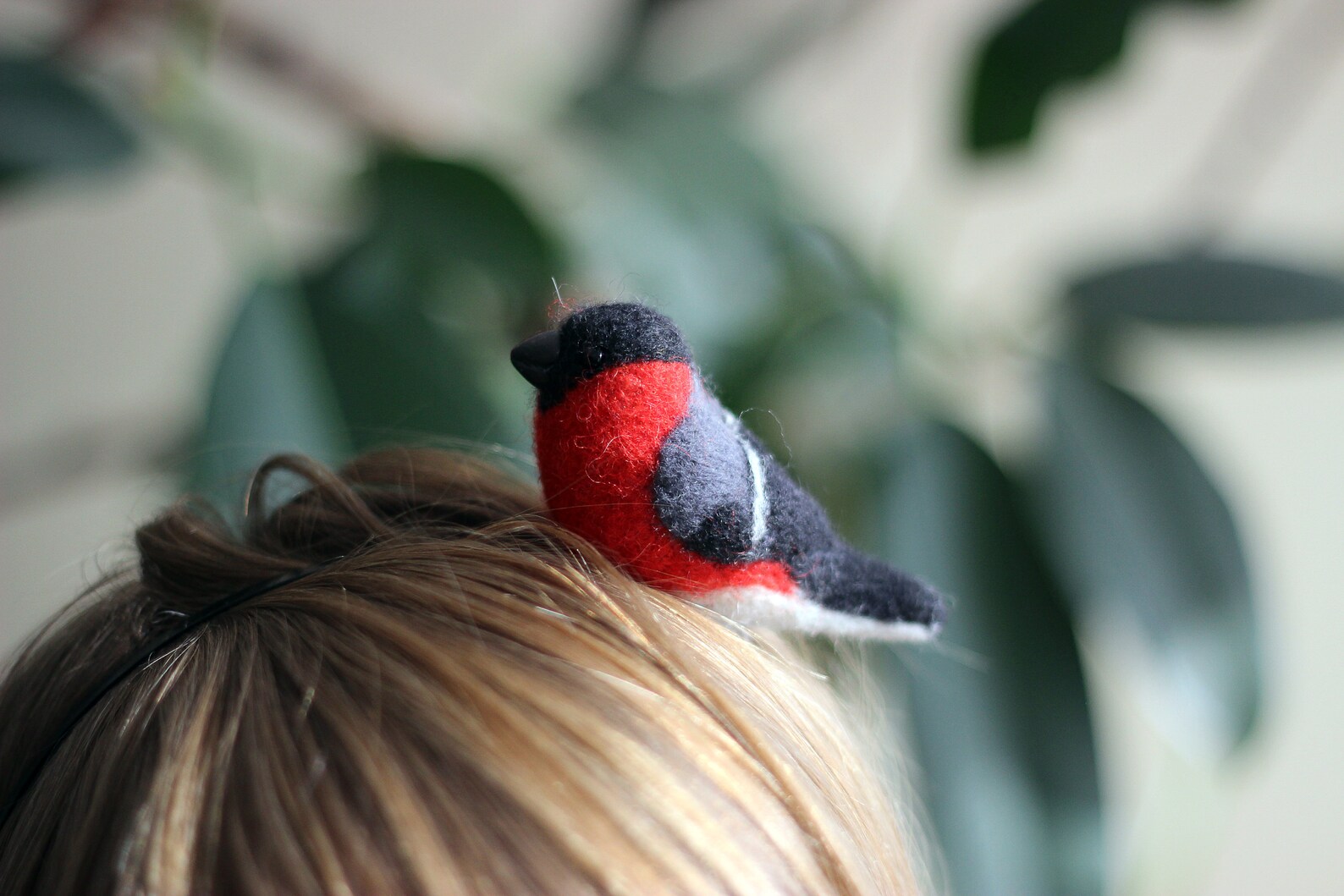 Bullfinch Hair Hoop Custom Bird Wool Felted Headband Felt | Etsy