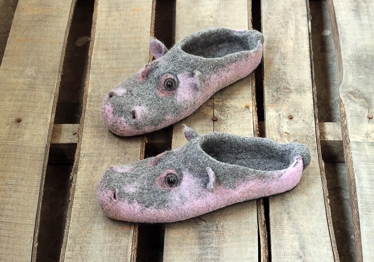 Hippopotamus Exclusive Felted Slippers Hippo Eco Shoes - Etsy