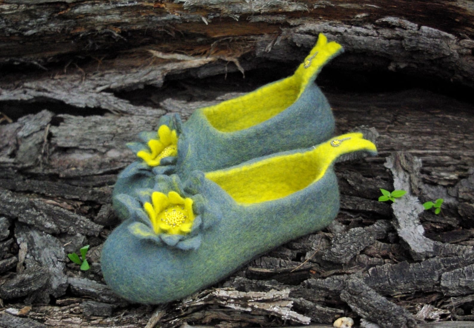 Felted Women's Slippers Wool Shoes Felt Flat | Etsy