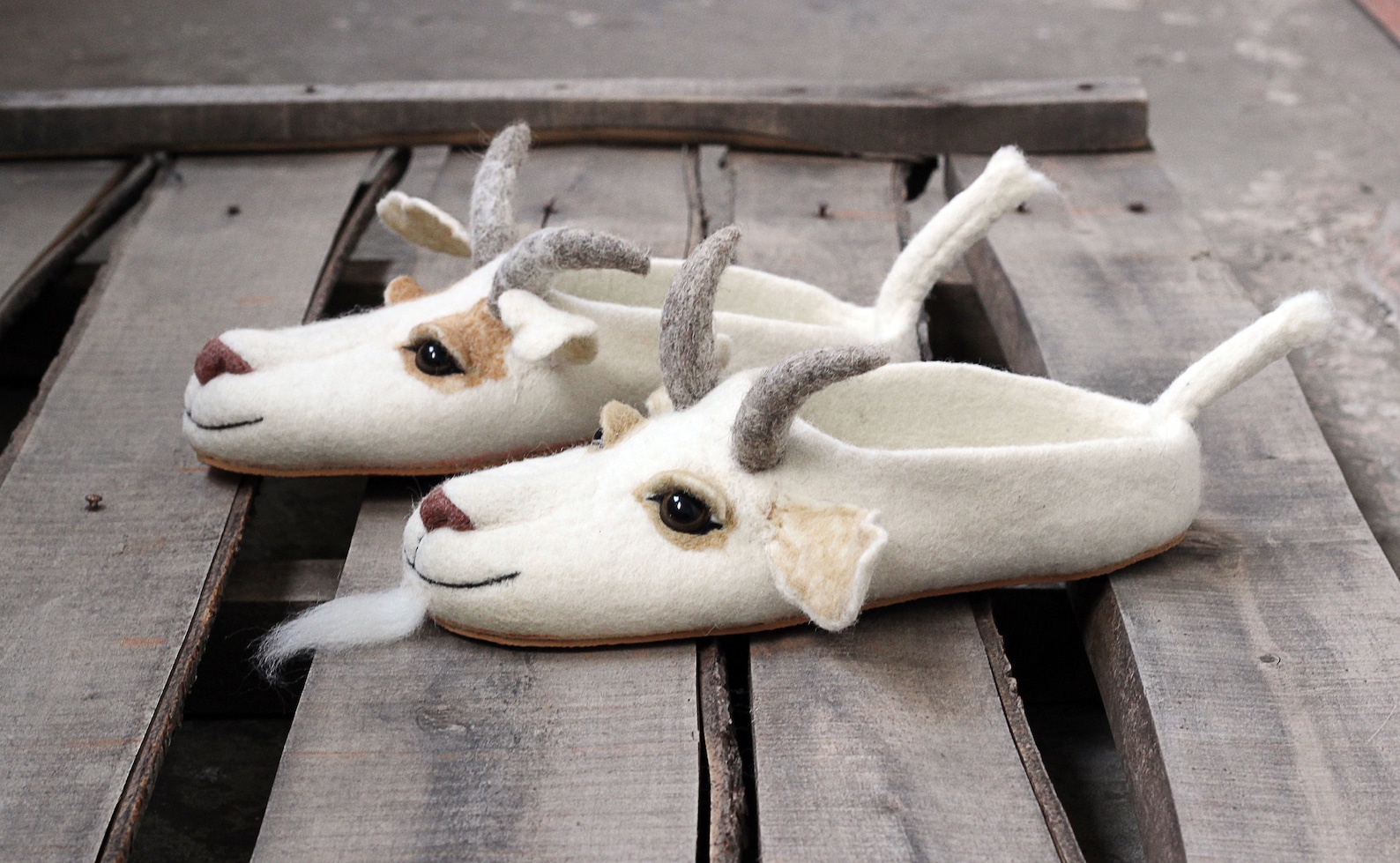 Goat Exclusive Slippers Farm Animals Custom Handmade Felt | Etsy