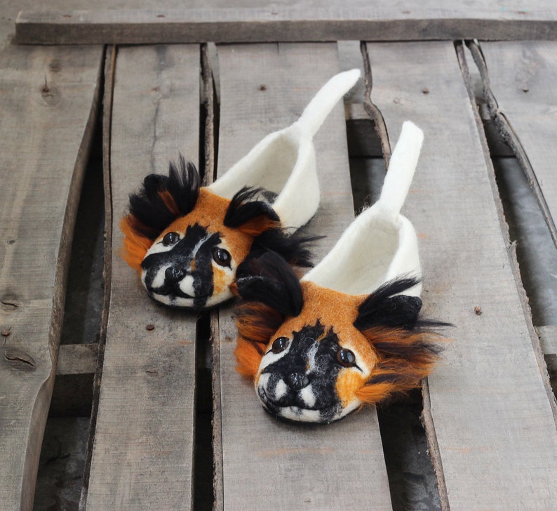 Papillon Dog Wool Felted Slippers - Etsy