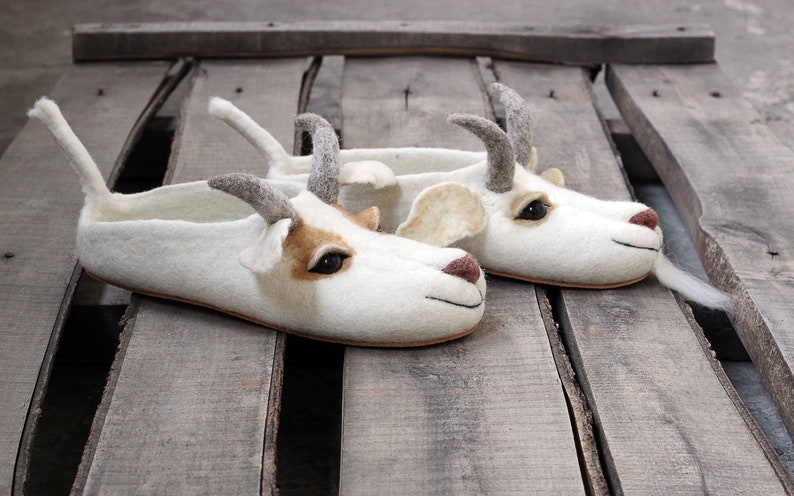 Goat Exclusive Slippers Farm Animals Custom Handmade Felt | Etsy