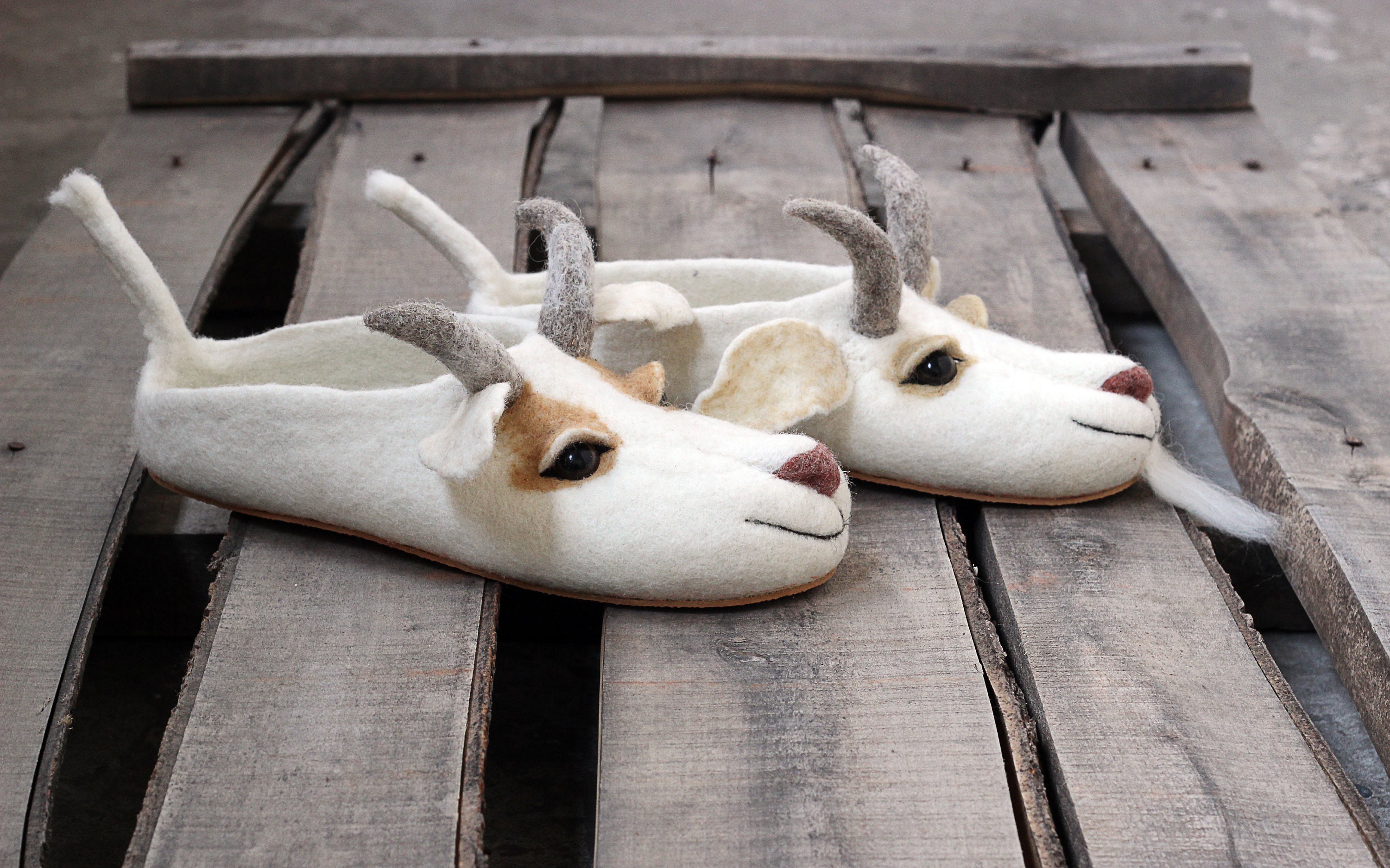 Goat exclusive slippers farm animals custom handmade felt | Etsy
